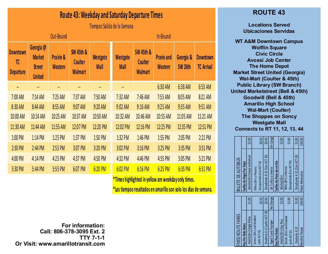 ACT Transit Maps | Amarillo Hispanic Chamber of Commerce